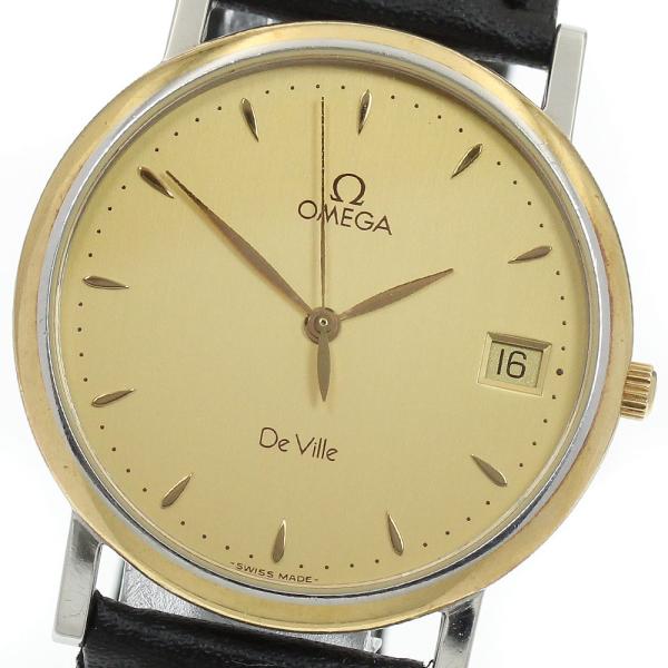 ■商品情報ブランド：　オメガ/OMEGAモデル名：　デビル対象：　メンズ素材：　SS/GP × 革文字盤色：　ゴールドムーブメント：クォーツシリアル：55077***機能・特徴：デイト 付属品：なし(本体のみ)ケースサイズ(ｗ)：約 32m...