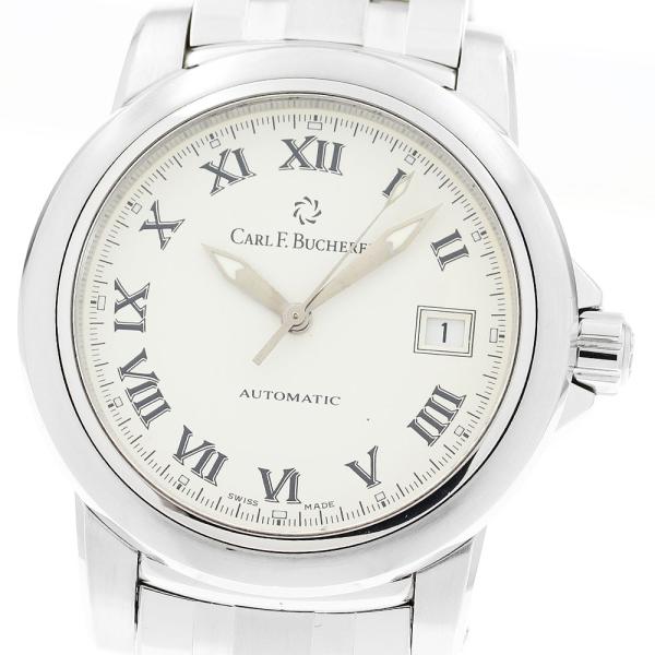 ■商品情報ブランド：　カール F.ブヘラ/CARL F.BUCHERERモデル名：　パトラビ対象：　メンズ素材：　SS × SS文字盤色：　ホワイトムーブメント：自動巻きRef.No：　10617.08シリアル：11.0***機能・特徴：デ...