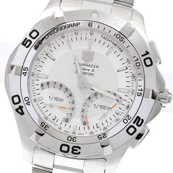 ■商品情報ブランド：　タグホイヤー/TAG HEUERモデル名：　アクアレーサー キャリバーS対象：　メンズ素材：　SS × SS文字盤色：　シルバームーブメント：クォーツRef.No：　CAF7011シリアル：ERC4***機能・特徴：ク...