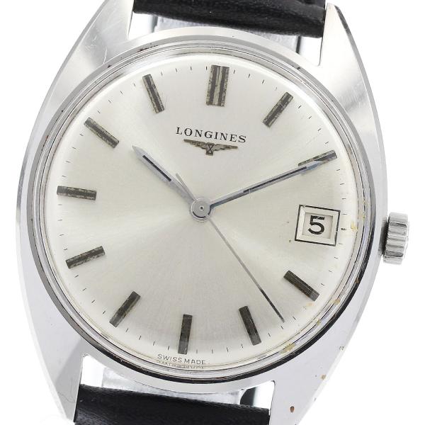 ■商品情報ブランド：　ロンジン/LONGINES対象：　メンズ素材：　SS × 革文字盤色：　シルバームーブメント：手巻きシリアル：547***機能・特徴：デイト 付属品：なし(本体のみ)ケースサイズ(ｗ)：約 34.5mmベルトサイズ：約...