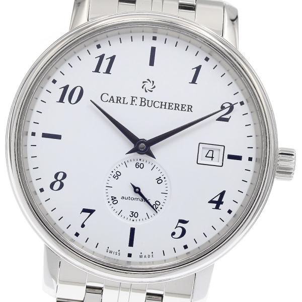 ■商品情報ブランド：　カール F.ブヘラ/CARL F.BUCHERERモデル名：　アダマビ対象：　メンズ素材：　SS × SS文字盤色：　ホワイトムーブメント：自動巻きRef.No：　10321.08シリアル：11.0***機能・特徴：デ...