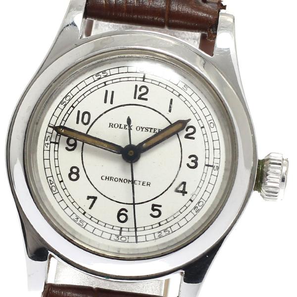■商品情報ブランド：　ロレックス/ROLEXモデル名：　オイスター対象：　ボーイズ素材：　SS × 革文字盤色：　ベージュムーブメント：手巻きシリアル：105***付属品：なし(本体のみ)ケースサイズ(ｗ)：約 31mmベルトサイズ：約 1...