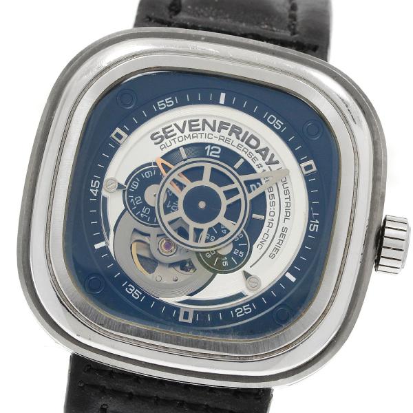 ■商品情報ブランド：　セブンフライデー/SEVENFRIDAYモデル名：　Pシリーズ対象：　メンズ素材：　SS × 革文字盤色：　シルバー/ブラックムーブメント：自動巻きRef.No：　SF-P1/01シリアル：A06***付属品：なし(本...