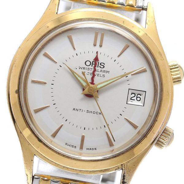 ■商品情報ブランド：　オリス/ORIS対象：　メンズ素材：　SS/GP × SS/GP文字盤色：　シルバームーブメント：手巻きRef.No：　420-7387シリアル：B2***機能・特徴：デイト、アラーム 付属品：なし(本体のみ)ケースサ...