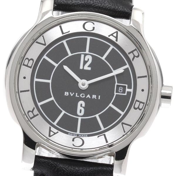 ■商品情報ブランド：　ブルガリ/BVLGARIモデル名：　ソロテンポ対象：　レディース素材：　SS × 革文字盤色：　ブラックムーブメント：クォーツRef.No：　ST29Sシリアル：M548**機能・特徴：デイト 付属品：尾錠（バックル）...