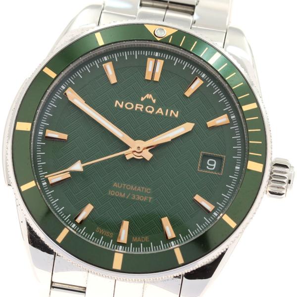 ■商品情報ブランド：　ノルケイン/NORQAINモデル名：　アドベンチャースポーツ 37ｍｍ対象：　レディース素材：　SS × SS文字盤色：　グリーンムーブメント：自動巻きRef.No：　N1800.08S01.E01シリアル：46***...