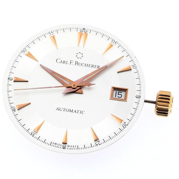 ■商品情報ブランド：　カール F.ブヘラ/CARL F.BUCHERER対象：　メンズ文字盤色：　シルバームーブメント：自動巻き機能・特徴：デイト 付属品：なし(本体のみ)ケースサイズ(ｗ)：約 32mm重量（本体）：13.6gOH歴：　弊...