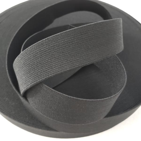 平ゴム白黒、5ミリ・10ミリ・15ミリ・18ミリ・20ミリ・25ミリ・30ミリ・40ミリ・50ミリ・60ミリ・75ミリ・100ミリ編み上がったばかりの業務用・国産平ゴム、汎用性高いしっかり上質ゴム、ウエストゴム・インベルゴムから、裁縫・手芸...