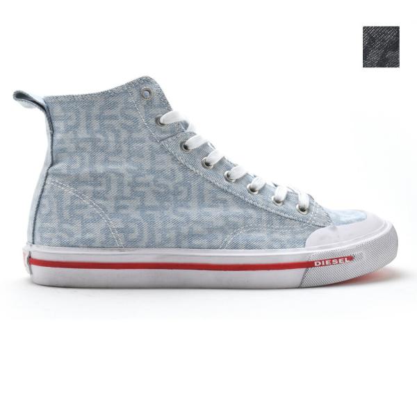 ディーゼル DIESEL スニーカー メンズ ミッドカットスニーカー シューズ 靴 ライトブルー ブラック DIESEL S-Athos Mid