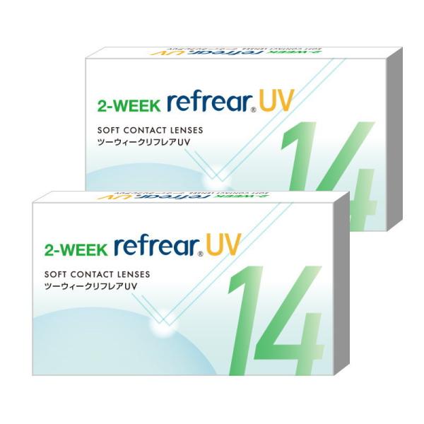 2week Refrear UV2週間、快適さが続くコンタクトレンズ●快適持続な含水率38%●瞳を守る紫外線(UV)カット●ライフスタイルに合わせたコストパフォーマンス・商品名：ツーウィークリフレア UV・販売名：2ウィークリフレアUV・D...