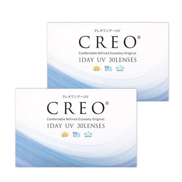 ・製品名：クレオワンデーUV ・製造国：台湾 ・FDA分類：グループ4（イオン性） ・中心厚：0.08mm ・装用：1日終日装用タイプ ・含水率：58% ・BC（ベースカーブ）：8.7 ・DIA（直径）：14.2mm ・Dk値：20 ・Dk...