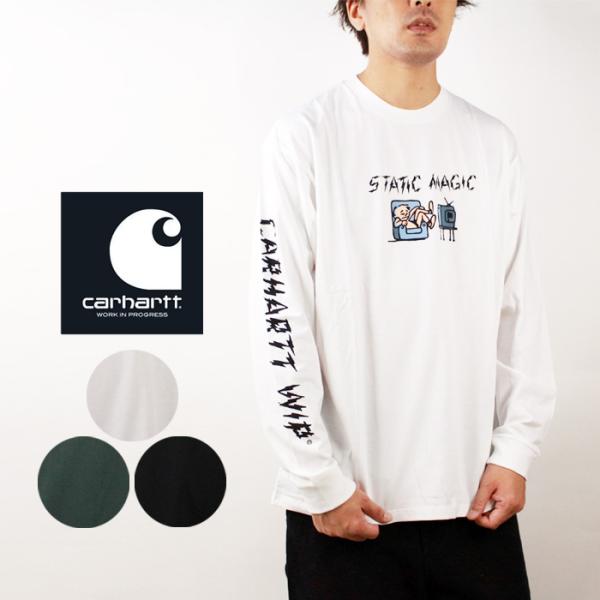 【検索ワード】カーハート ダブリューアイピー 長袖Tシャツ CARHARTT WIP work in progress L/S STATIC MAGIC T-SHIRT I030192 RINSED White Hemlock Green ...