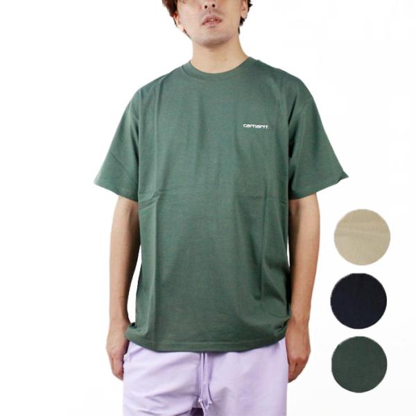 【検索ワード】カーハート ダブリューアイピー 半袖 Tシャツ CARHARTT WIP work in progress S/S SCRIPT EMBROIDERY T-SHIRT I025778  DarkNavy White Hemlo...