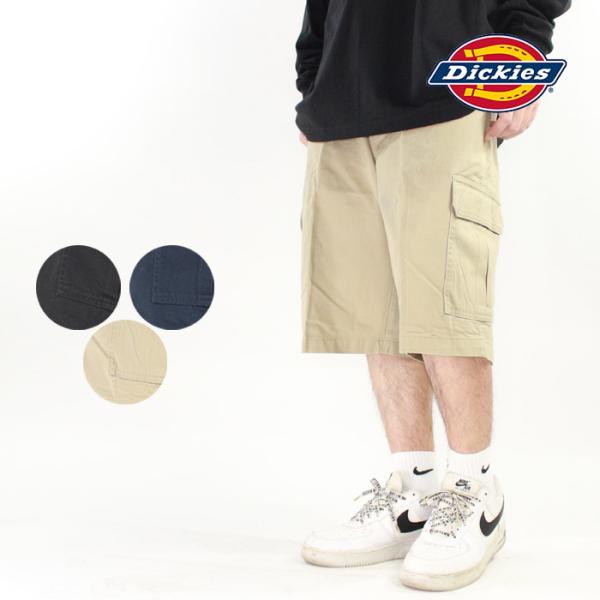 【検索ワード】ディッキーズ カーゴショーツ Dickies 13 LOOSE FIT CARGO SHORT 43214 Rinsed Black Dark Navy Blue Khaki ショートパンツ ハーフパンツ カーゴパンツ ウォッ...