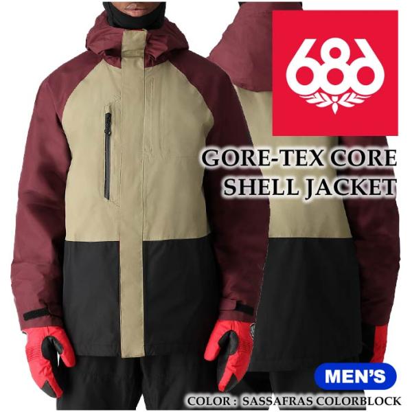 スノーボード ウェア ジャケット シックスエイトシックス 686 GORE-TEX CORE SHELL JACKET Sassafras Colorblock メンズ 24-25 日本正規品 爆買