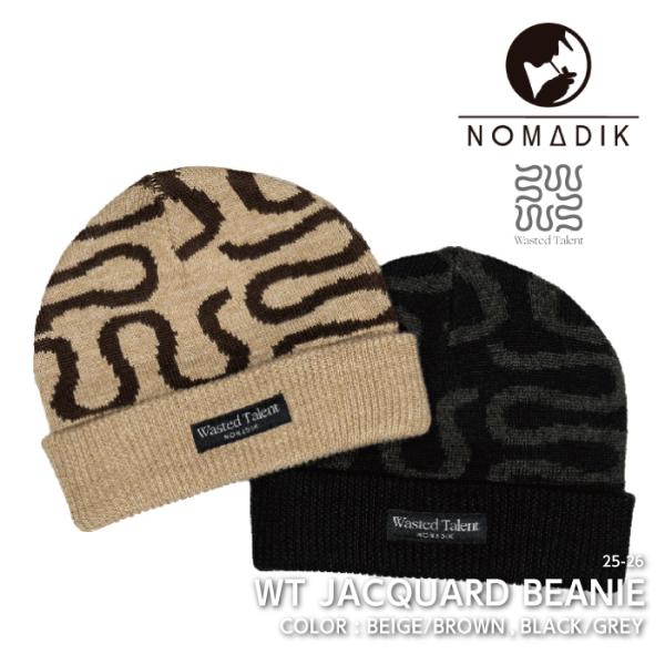 日本正規品 スノーボード ビーニー ノマディック NOMADIK WT JACQUARD BEANIE Beige Brown / Black Grey 25-26 爆買