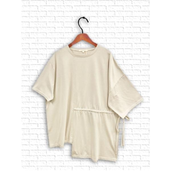 north object de petit... ノースオブジェクトプチの左右が非対称になったアシンメトリープルオーバー♪ゆったりしたデザインでサイドのリボン紐を絞ってシルエットの調節も可能☆袖丈も着丈も左右で異なる可愛いアイテムです！　　...