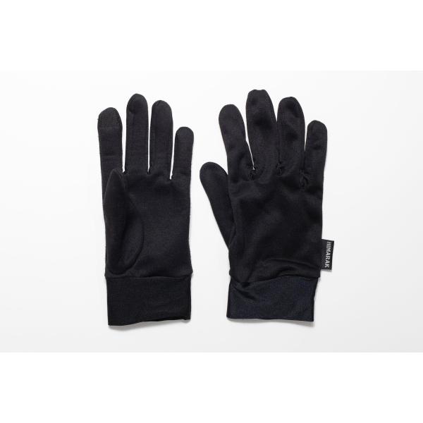 HIMARAK GLOVE(ヒマラク・グローブ)JAGER ブラック　インナーグローブ   　モデル：：JAGERカラー：：BLACK Fabrics: Thermotron RadiPoka〓定価￥3850（税込み）サーモトロン素材を採用...
