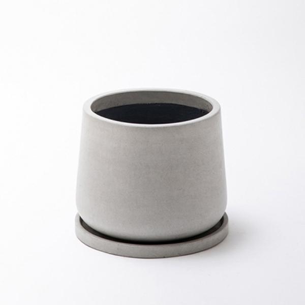 ピアンタスタンツァ アーブポット 8号 ポット 鉢 植木鉢 プランター グリーン 観葉植物 インテリアグリーン コンクリート モルタル グレー 灰色 おしゃれ 皿付き
