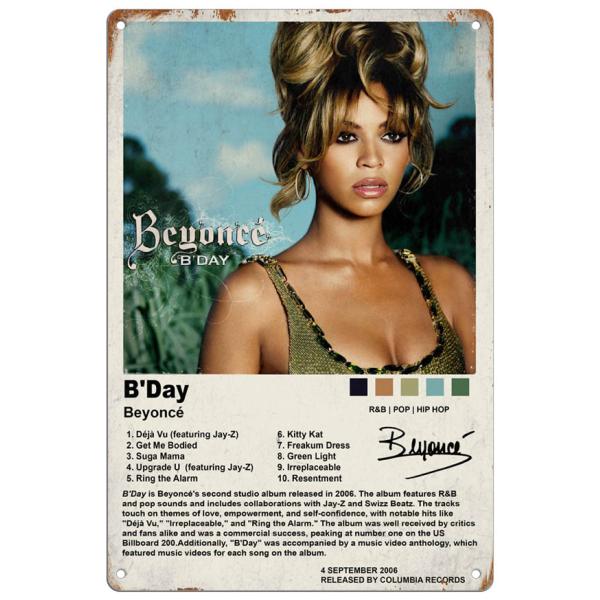 #ビヨンセ#Beyonce#ビー・デイ#B_Day#CD#album#アルバム#音楽#インテリア#小物#ブリキ#メタルプレート#アメリカ#ポスター風#デザイン