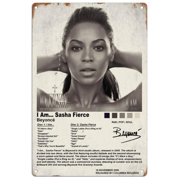 #ビヨンセ#Beyonce#I_AM_SASHA_FIERCE#アイ・アム_サーシャ・フィアース#CD#album#アルバム#音楽#インテリア#小物#ブリキ#メタルプレート#アメリカ#ポスター風#デザイン