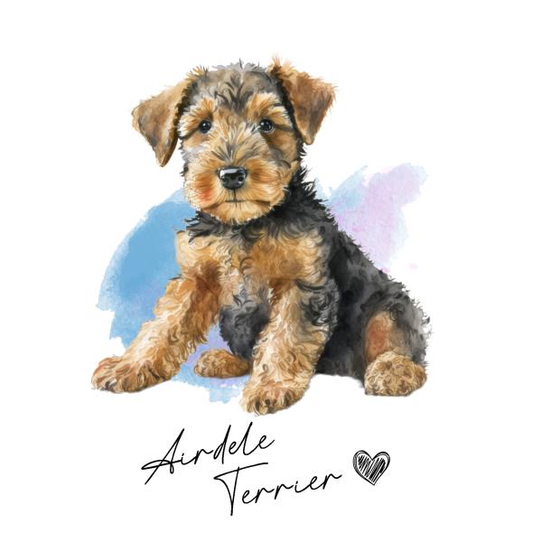 #AiredaleTerrier#Airedale_Terrier#エアデール・テリア#はがき#postcard#アート#アートカード#ポストカード#ポスター#Poster#海外#インテリア#絵#水彩#イラスト#犬#ドッグ#愛犬#ペット#水...