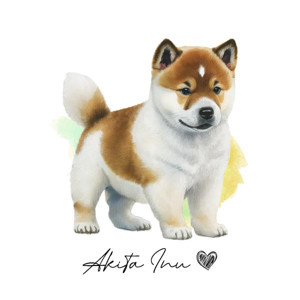 #Akita#秋田犬#はがき#postcard#アート#アートカード#ポストカード#ポスター#Poster#海外#インテリア#絵#水彩#イラスト#犬#ドッグ#愛犬#ペット#水彩画#パステルカラー#くすみカラー#絵