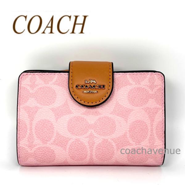 ■商品名：コーチ COACH ミディアム コーナー ジップ ウォレット シグネチャー キャンバス■品番：CEC29■カラー：パウダーピンク（金具はゴールド）■付属品：タグ、ケアカード■新品・未使用・未開封のタグ付き■仕様・カード入れx 7・...