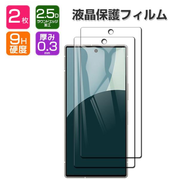 2ピース シャープ アクオス SHARP AQUOS R9 液晶保護フィルム フィルム 硬度9H 強化ガラス 液晶保護シート HD Tempered Film ガラスフィルム LCDスクリーン 高透過率 指紋軽減 飛散防止 傷つき防止 スマ...