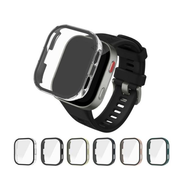 Amazfit Bip Max クリアケース ウェアラブル端末・スマートウォッチ 防護 プラスチック+強化ガラス 液晶保護 シンプルで LCDスクリーン保護 傷つき防止 フィルム一体 衝撃吸収 軽量 全面保護 人気 透明 保護ケース ハード...