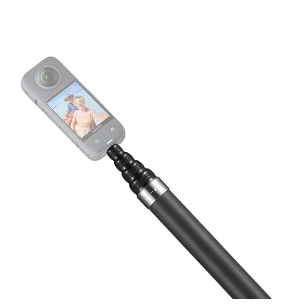 最大3mまで伸ばせる7段式の超長い自撮り棒です。見えない自撮り棒としてInsta360 X5、X4、X3、ONE X2、ONE X、ONE R、EVOなど各モデルに対応。手元が映らず、まるでドローンで撮影したような迫力ある映像を簡単に楽しめ...
