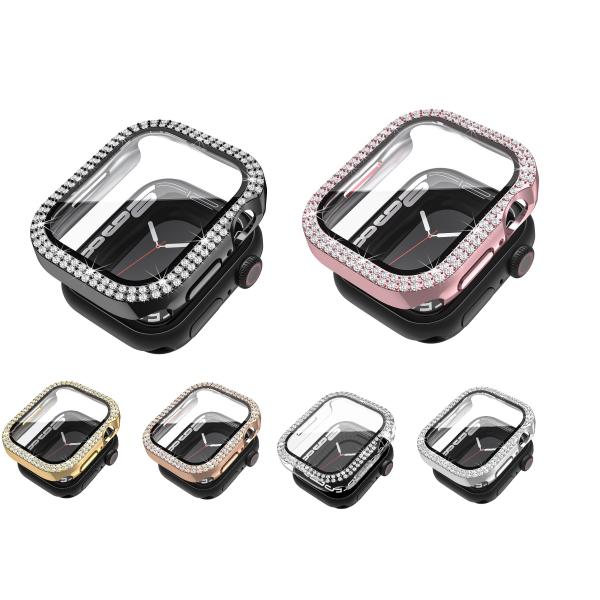 対応機種：Apple Watch Series 8 7 6 5 4 49mm 45mm 44mm 42mm 41mm 40mm 38mm  アップルウォッチ シリーズ。　<br>キラキラストーンが特殊接着剤でケースのフレームにち...