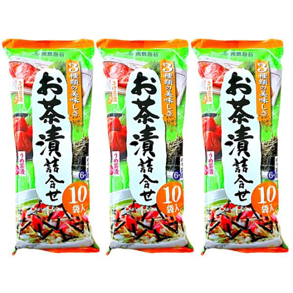 ■商品情報浦島海苔のお茶づけお得な詰め合わせセットです。時間の無い朝食や昼食、ちょっと小腹がすいたときやお酒を飲んだ後の締め、受験勉強の夜食にもぴったりです。・お茶漬詰合わせ 3種類 10袋入り（のり茶漬 6袋・さけ茶漬 2袋・うめ茶漬2袋...