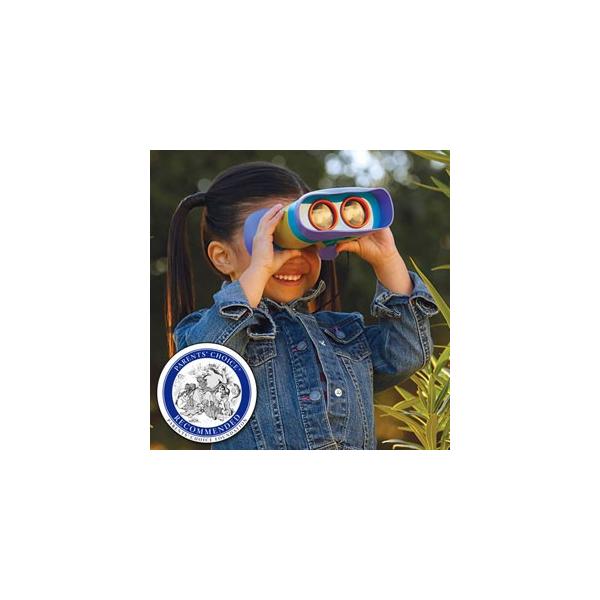 ・ 小さな子供仕様の双眼鏡！・ のぞき口がわかりやすい柔らかいゴム 製ガイド付き。焦点調節不要。・ 倍率： 2倍。・ 大きめサイズで壊れにくい構造。幼稚 園児に最適！・ 16 x 12 x 5.4cm＊対象年齢 3歳以上