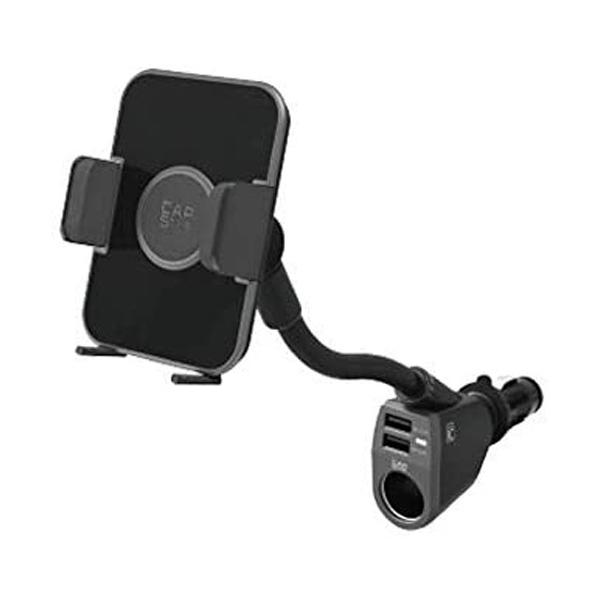 ■ USBポート付で充電ホールド可能スマホホルダー■ ワンプッシュホールド機能■ アームが上下左右に曲がるので見やすい位置に調整可能■ ボールジョイント採用で回転＆角度調整が自在■ 入力電圧：DC12/24V対応■ 1ポート当たり2.4Aの...