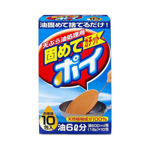 天然油脂系成分のパウダータイプなのでより均等に早く固まります。         ●油を固めて捨てるだけの廃油処理剤。手やキッチンを汚さず簡単に、使用済みの天ぷら油を処理することができます。 ●一包で600L(カップ3杯分)の油を固めることが...