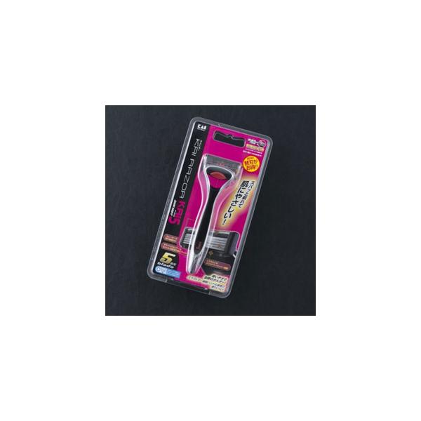 エレガントかつシンプルなデザインで扱いやすい形状。広範囲にエラストマー樹脂を採用し、滑りにくく手にフィット。ブラックホルダーでシックなフォルム。ワンタッチで更に替刃交換がしやすくなった新脱着機構を搭載した5枚刃システムホルダーKAIRAZO...