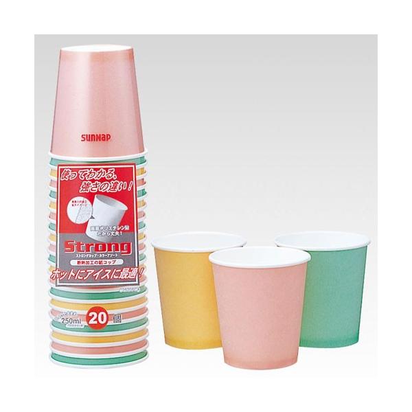 本体サイズ： 250ml 口径8×高さ8.4cmパック入数： 20個入本体材質： バージンパルプ100％、外面・内面PEラミsunnap / さんなっぷ紙コップ / 紙カップ / 使い捨て食器 / パーティー / アウトドア