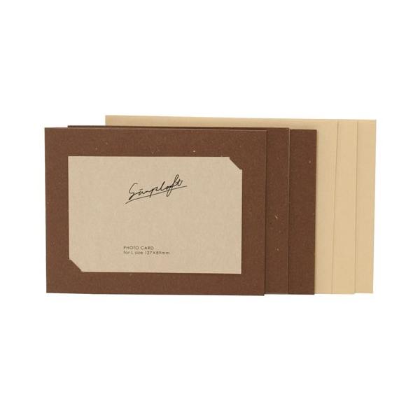 Simplaft【シンプラフト】1つのアイテムにつき使用する動作を明確にさせたシンプルでクリエイティブな商品シリーズ。シンプラフト フォトカード L判 ブラウン 3枚セット■ PHOTO CARD [送る] (for instax mini...