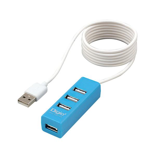 コンパクトなケーブル一体型4ポートUSBハブ。●ケーブル一体型でコンパクトな4ポートUSB2.0ハブ。●ロングケーブル120cmタイプ。●ポート位置が上面の為、片手で挿入可能。●ケーブル一体型。【仕様】本体寸法：W22×D65×H19mm重...