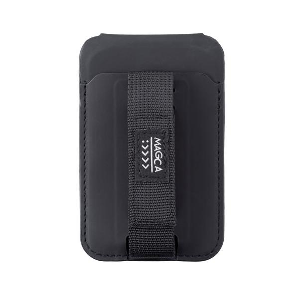 ■Magsafe対応iPhoneに簡単着脱できるカードポケット付きのアクセサリー「MAGCA」シリーズ。withハンドベルトタイプ。■ハンドベルト付きで持ちやすい。縦にも横にも使えるスタンドは、無段階角度調節が可能。取り出しやすい3つのカー...