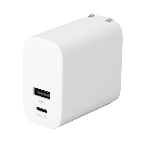 PD対応機器を高速充電！最大出力30Wタイプ充電器。■ パソコン・スマホ・タブレットを高速充電！持ち運びやすいスイングプラグ搭載、PD対応充電器。■ POWER DELIVERY最大出力30W。Type-C(1ポート)+USB-A(1ポート...