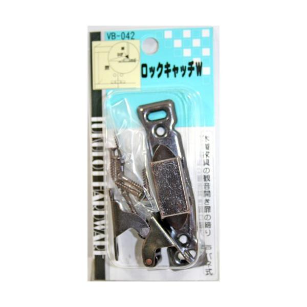 観音開き用でバネの力でしっかり締まる。木製の家具やキャビネットなどの扉に。取付ネジ付き本体材質：鉄、プラスチックローラー部分材質：６ナイロン色：ＧＢ