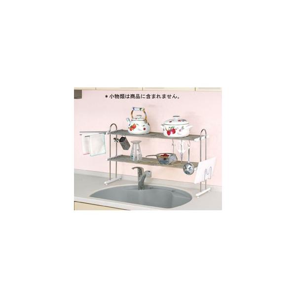 幅×奥行×高さ(mm)：517~917×240×500耐荷重:棚1段あたり約10kg付属品:フック×3、角ポケット×1、まな板受け×1、ふきん掛け×1田窪工業所 / タクボコウギョウ/ たくぼ /