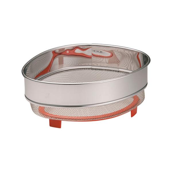 【仕様】規格：浅型三角長辺×三角短辺×高さ(mm)：220×150×93質量(kg)：0.16材質：本体18-0、網18-8