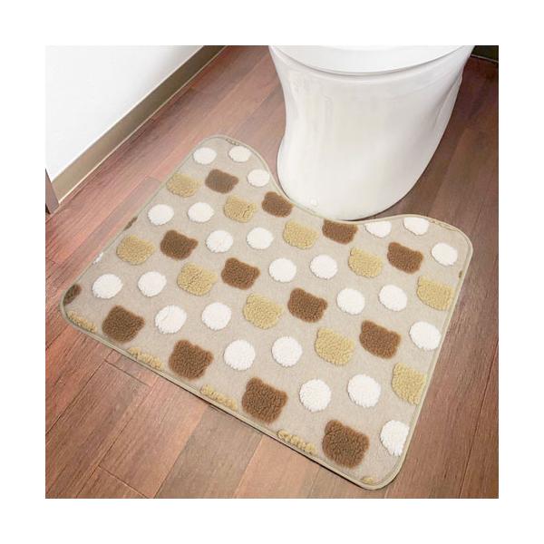 ■ふんわり柔らかな肌触りの可愛いトイレタリー。■ぽこぽこと飛び出た柄がユニークでとっても可愛い。■裏面すべり止め付きでズレにくく安心。【仕様】サイズ：約(縦)50×(横)60cm材質：表生地：ポリエステル100％、中材：ポリウレタンフォーム...