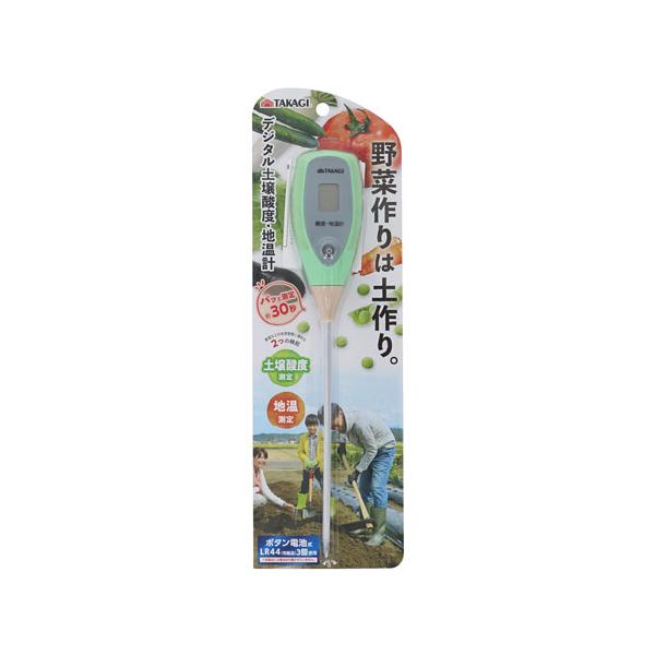 【用途・特徴】●土壌酸度の計測に ●地温の測定に ●パット測定約30秒【仕様】電源：ボタン型アルカリ電池LR44×3個(市販品) 電池寿命：連続使用約時間 サイズ：約H275×W47×D28(mm) 質量：約50g(電池含まず) 測定対象：...