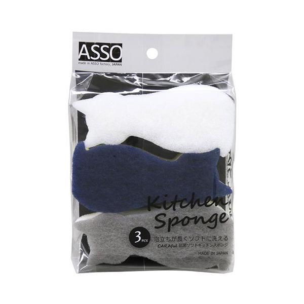猫の姿がかわいいスポンジ！●保管時にスポンジを立てて置く事ができ、キッチンにちょこんと座る猫の姿がかわいいスポンジです。●研磨材不使用のナイロン不織布で、キズをつけにくくソフトに洗えます。●泡立ち・水切れ・汚れ落ちの良さにこだわった3層構造...