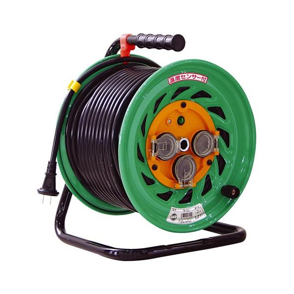 【仕様】屋外型【対応V】100V【電線長】50m【アース】アース無【電線仕様】VCT 2.0(mm2)×2芯【定格電流】4A(全巻時)/15A(全延時)【電線許容電流】22A【コンセント数】3【コンセント形状】2P15A125V 防雨キャッ...