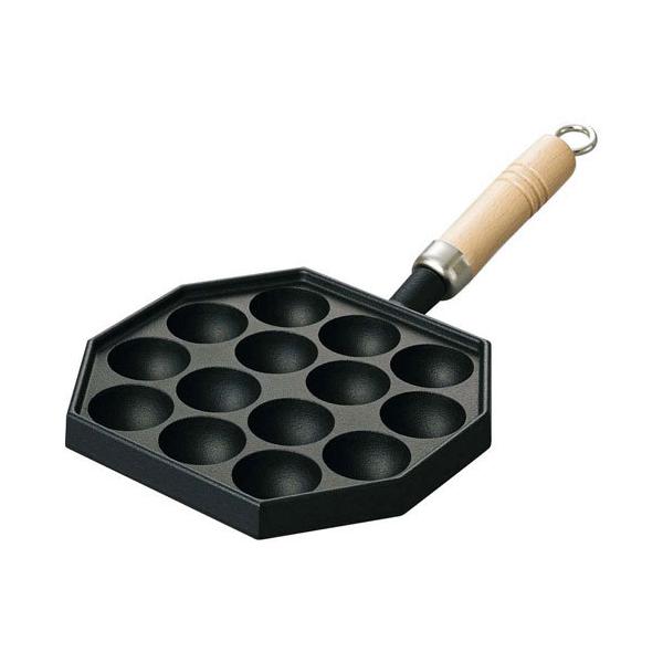 IHに対応した14ヶ焼のたこ焼器。ガスでも使用可能です。■ 外寸(mm)全長355×190×H75穴径：40■ 重量2.4kg■ 材質本体：鋳鉄 柄：木■ 対応熱源IH ガス■ 電磁調理器200V■ ブランド発祥地岩手県■ 原産国・製造国本...